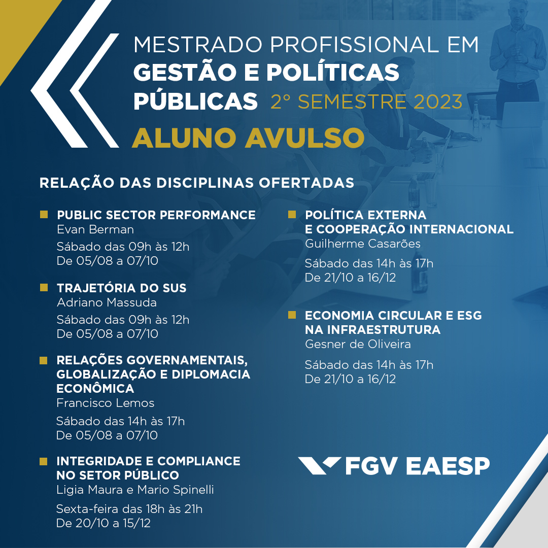 Aluno Avulso MPGPP | FGV EAESP